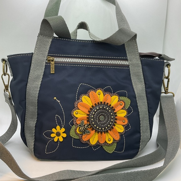 Chala | Bags | Chala Sunflower Venture Mini Carryall Floral Embellished ...